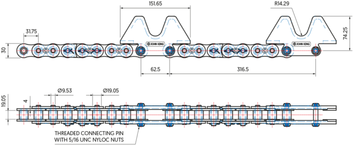Stewart Lug Chain JK10647 | John King Chains