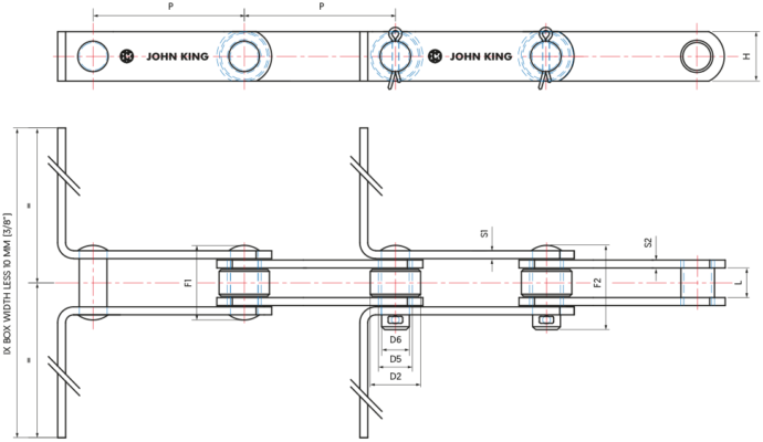 Flush Roller Box Scraper Chains | John King Chains