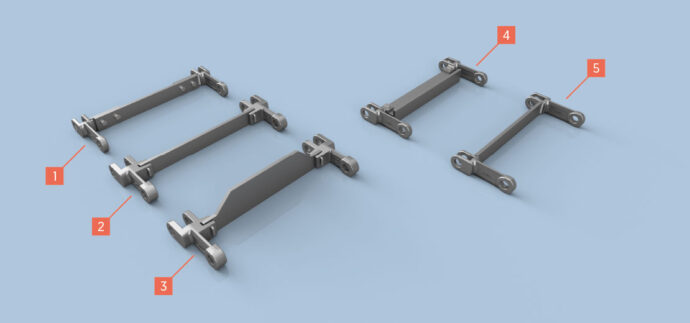 Flight attachment options for Forged Links | John King Chains