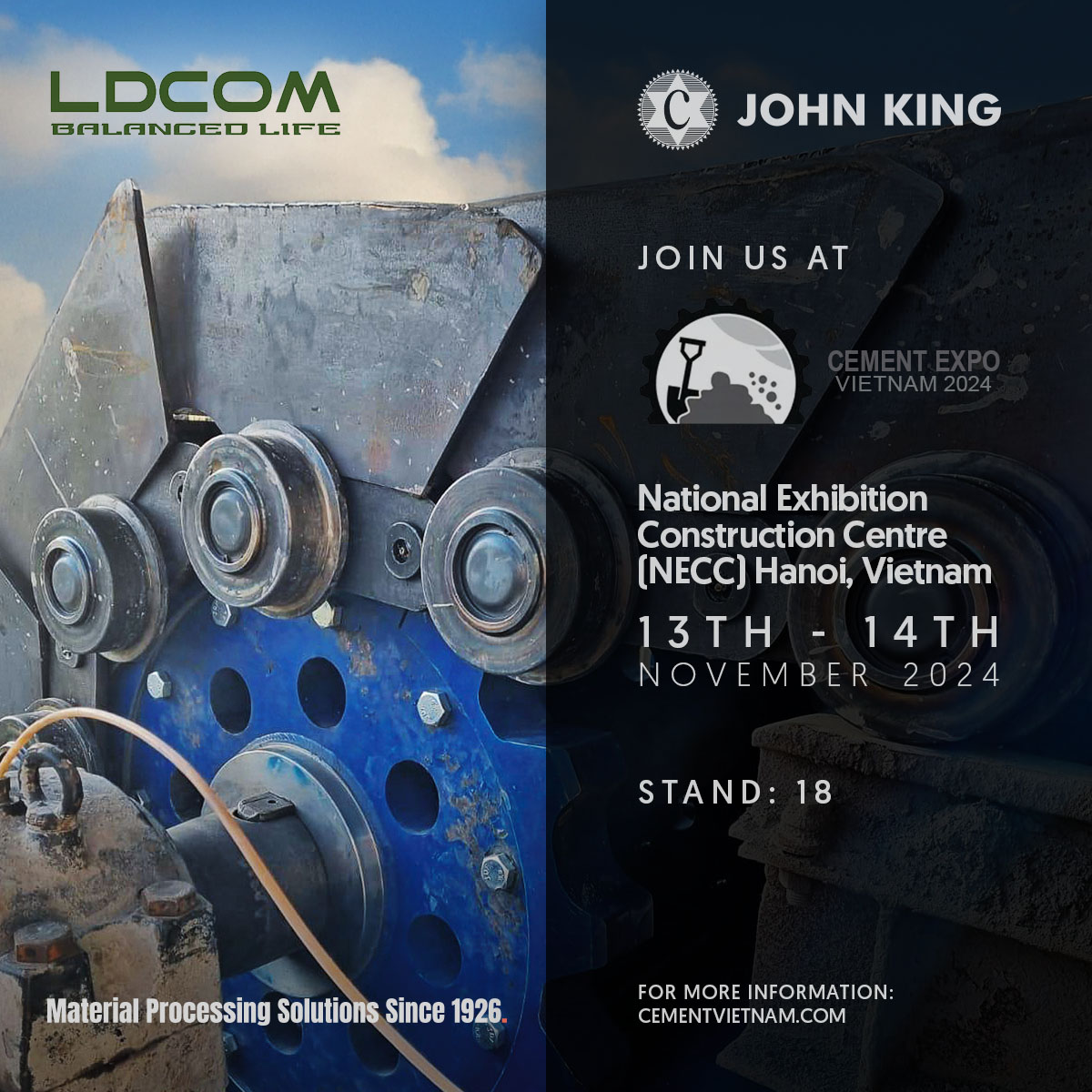 Join us this week at the Cement Expo Vietnam, Stand 18.